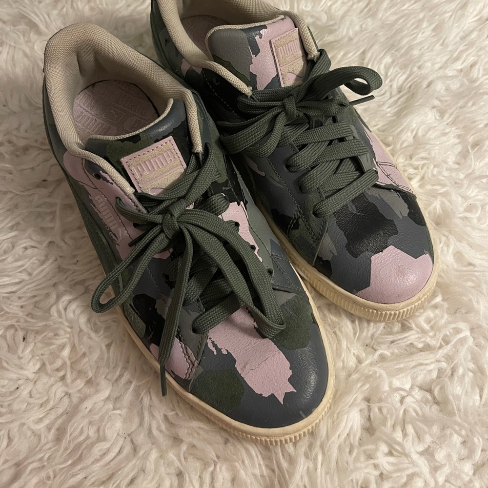Limited Edition Puma Suede Green & Purple Camo Sneake… - Gem